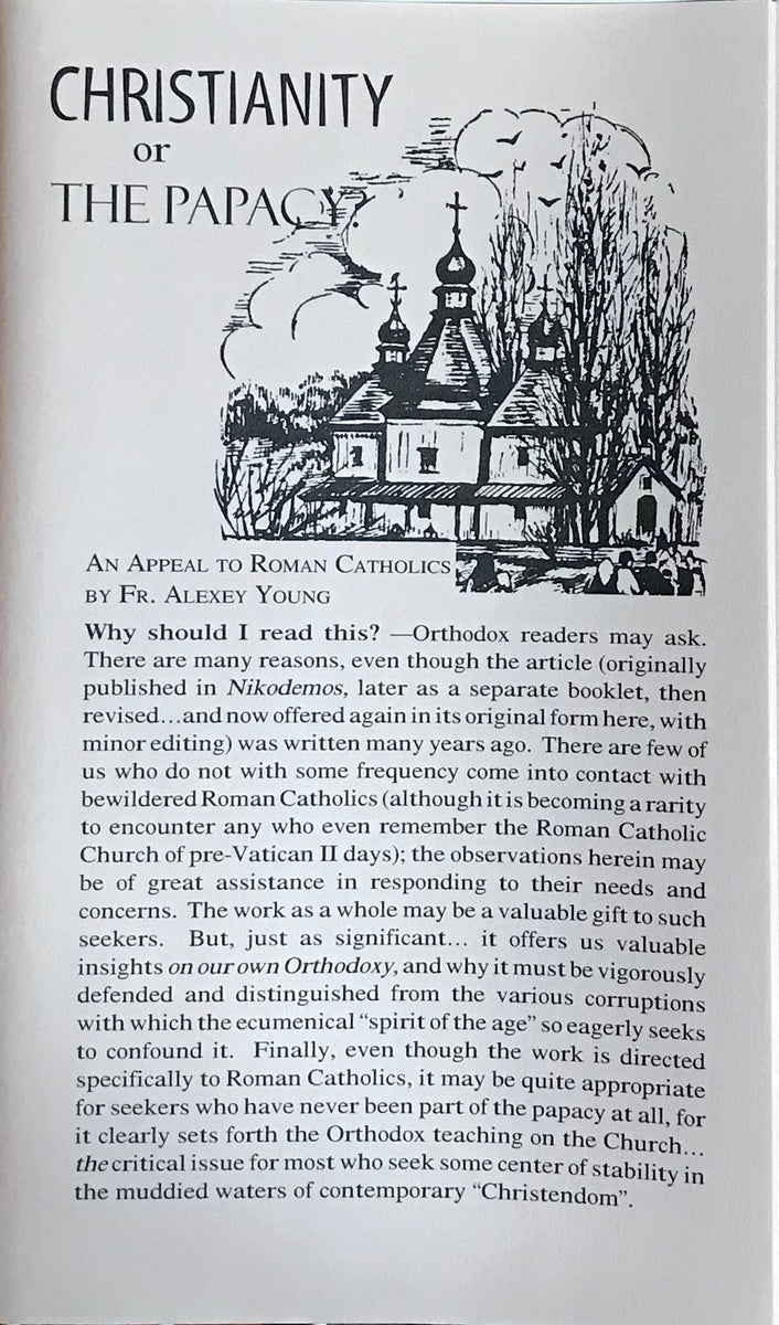 Christianity or the Papacy – Saint John of Kronstadt Orthodox Books